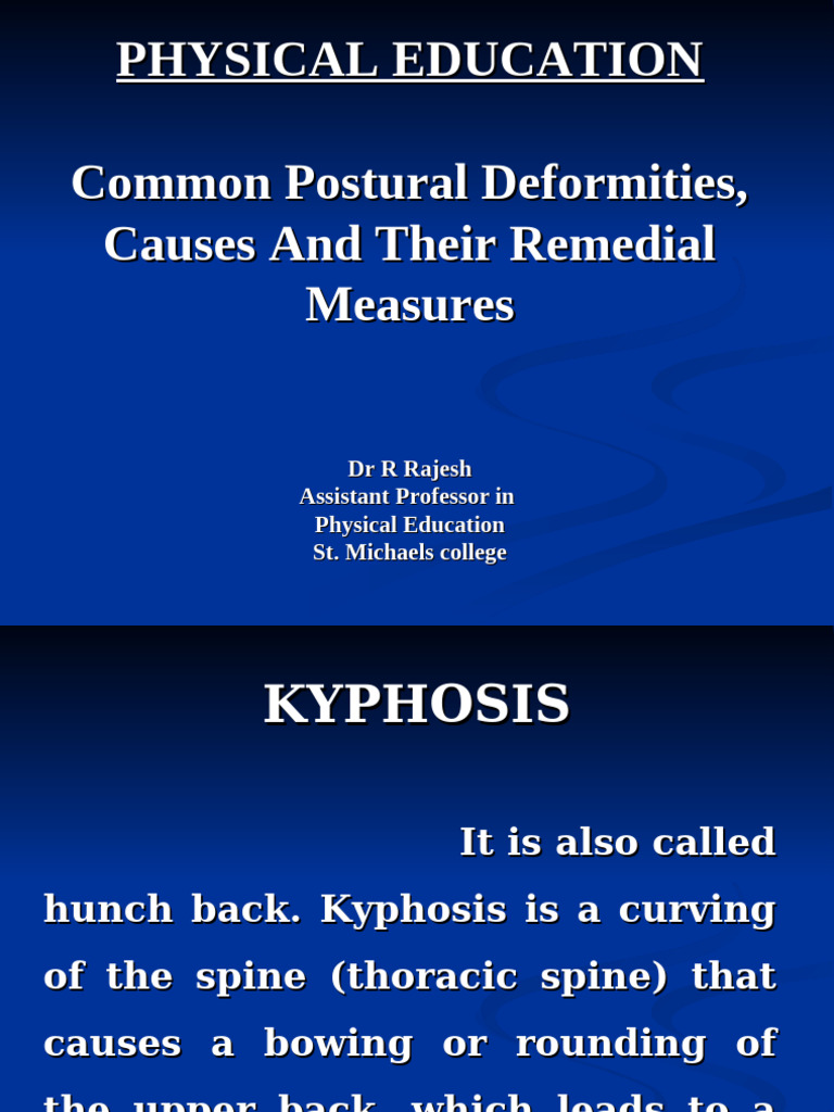Postural Deformities: Causes & Remedies | PDF | Diseases And Disorders ...