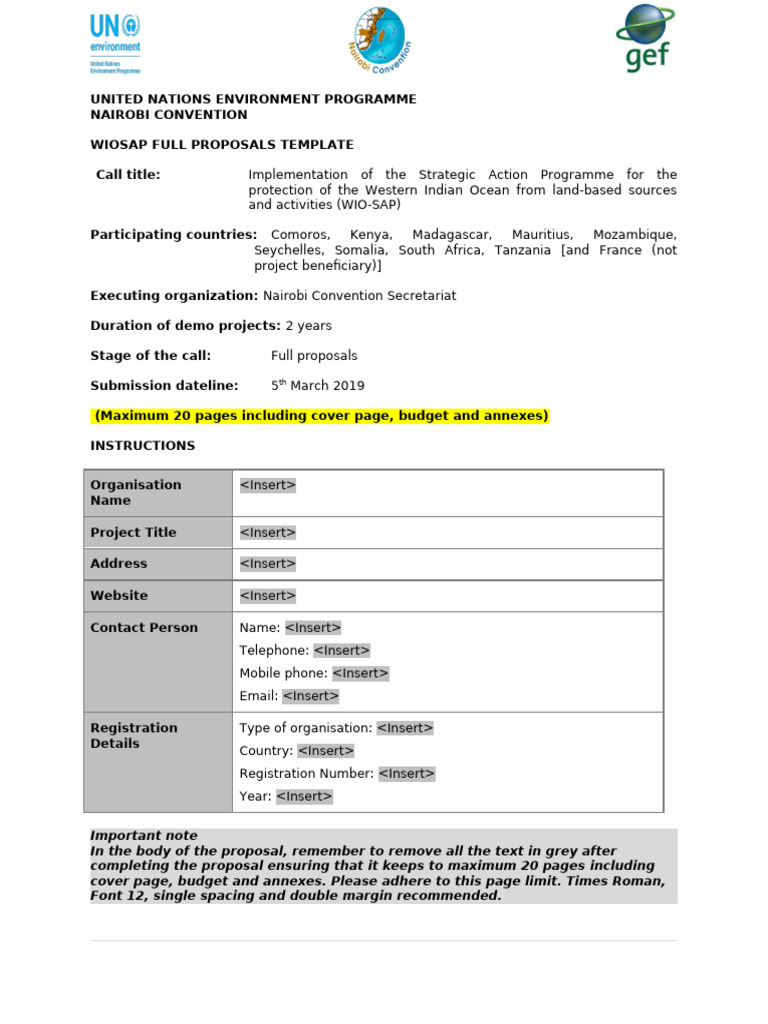 WIOSAP Full Proposal Template | PDF
