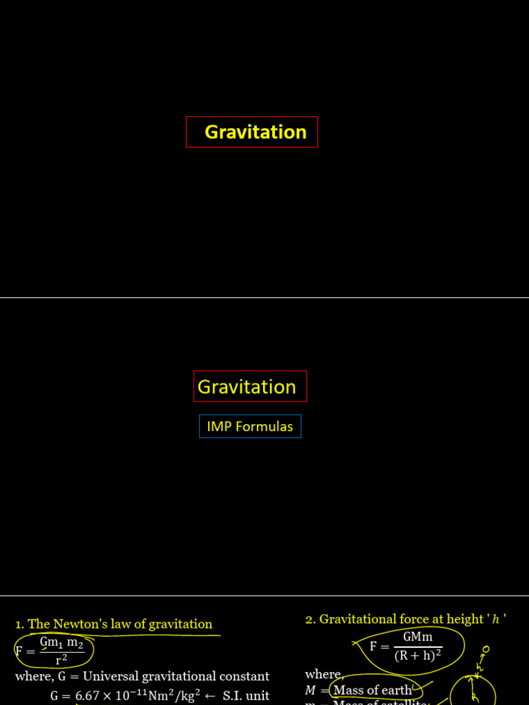 Understanding Gravitation and Satellites | PDF | Orbit | Force