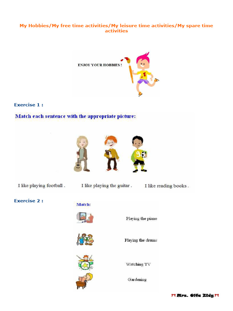 FREE TIME ACTIVITIES EXERCISES | PDF