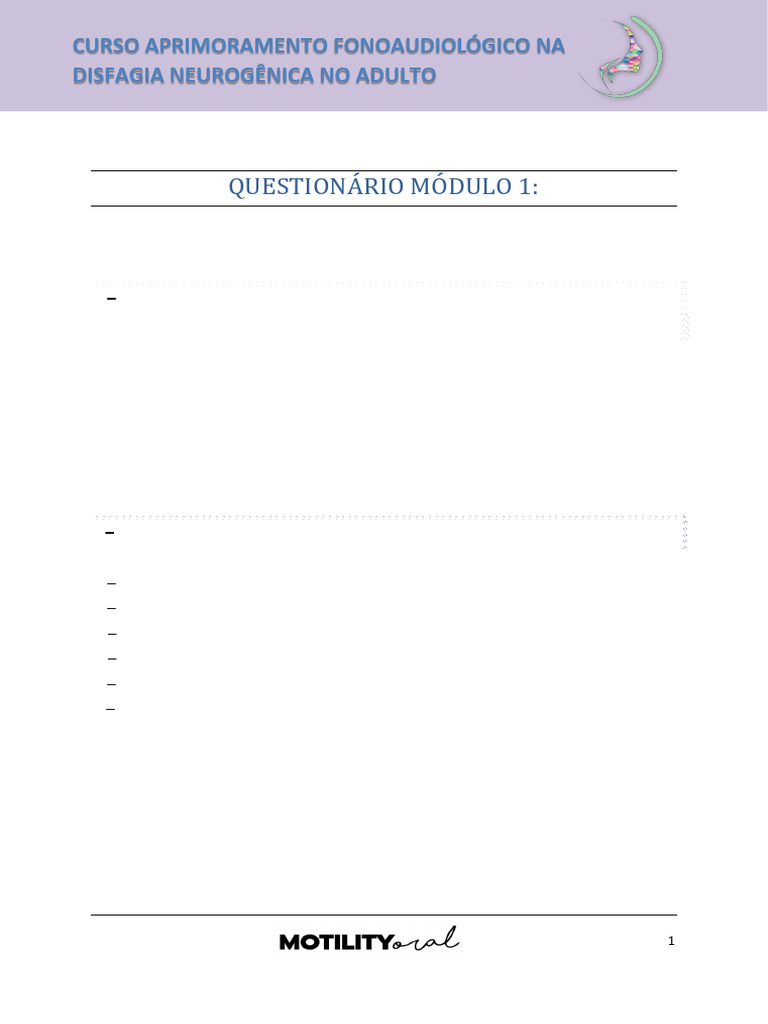 questionario-modulo-1 | PDF | Córtex cerebral | Nervo