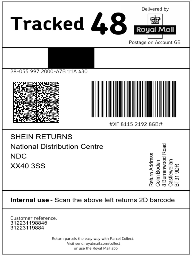 Returnlabel 312231198845 | PDF