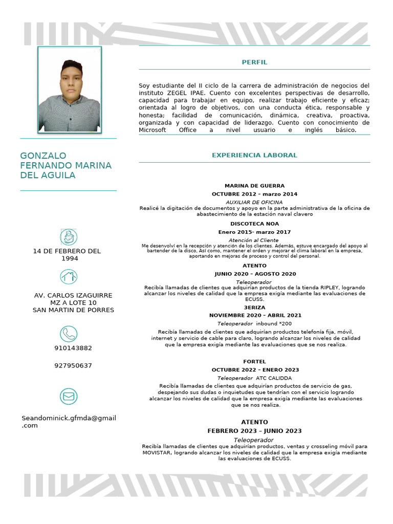 CV Gonzalo | PDF | Business