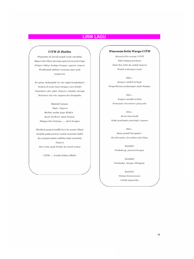 Uitm Song | PDF
