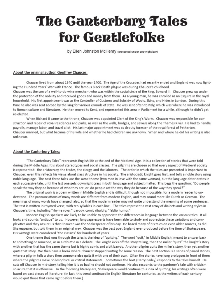 Canterbury Tales | PDF