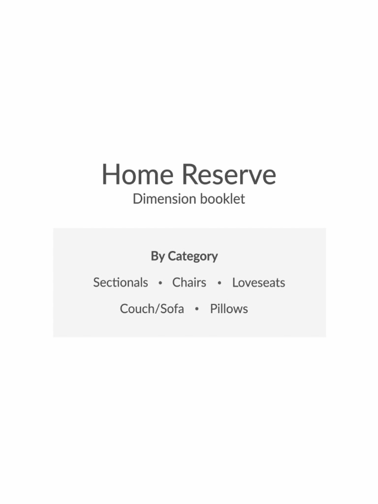 Home Reserve Dimension Booklet | PDF