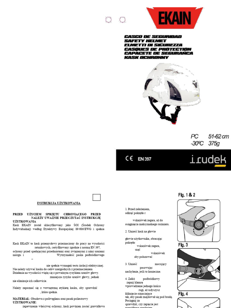 EKAIN Kask Instrukcja Obsługi PL | PDF