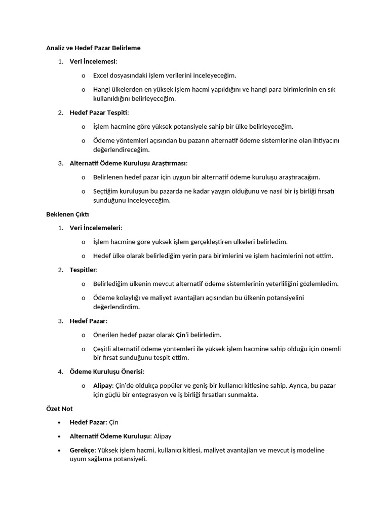 Analiz Ve Hedef Pazar Belirleme | PDF