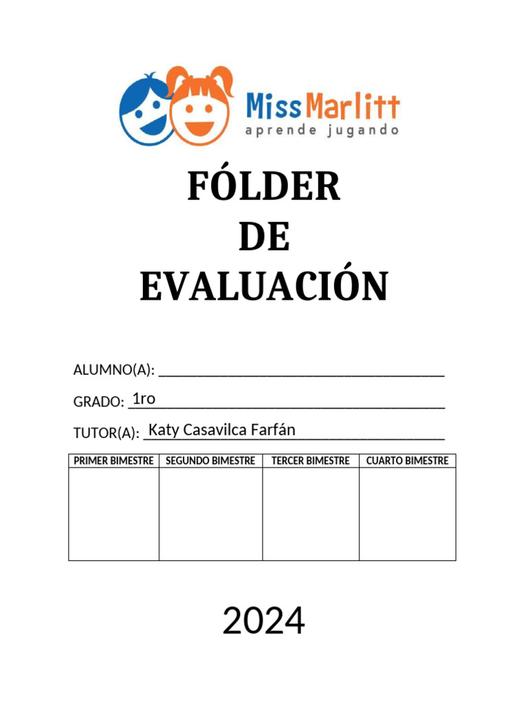 FOLDER DE EVALUACION 2024 | PDF