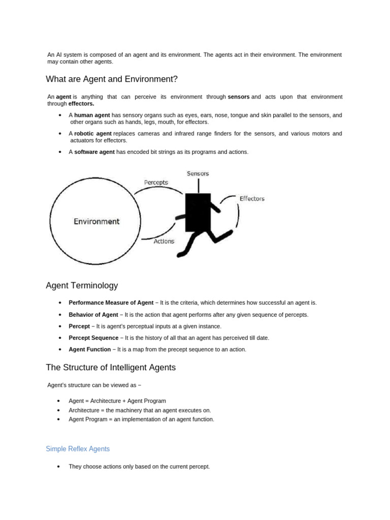 An AI System Is Composed of An Agent and Its Environment | PDF | Algorithms And Data Structures ...