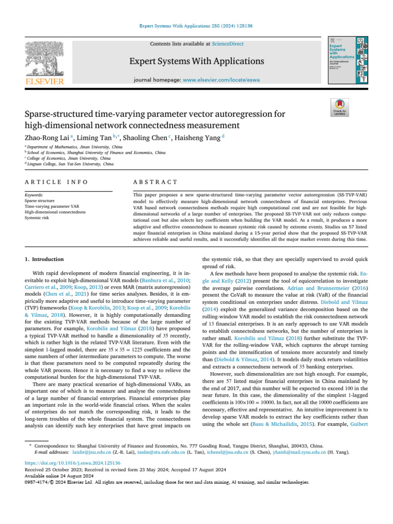 High-Dim Financial Network Analysis | PDF | Vector Autoregression ...