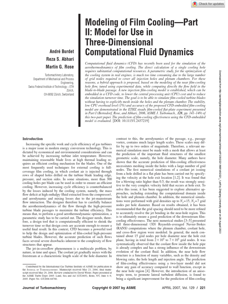 Modeling of Film Cooling Part 2 | PDF | Computational Fluid Dynamics ...