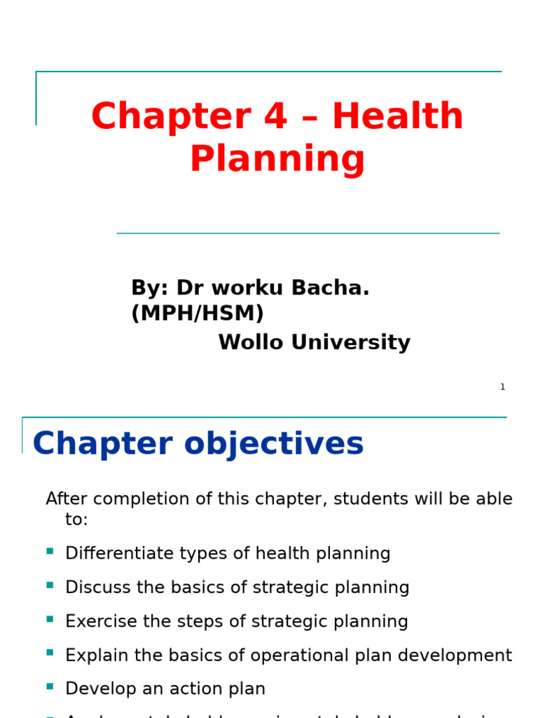 Chapter 4 - Health Planning | PDF | Swot Analysis | Strategic Planning