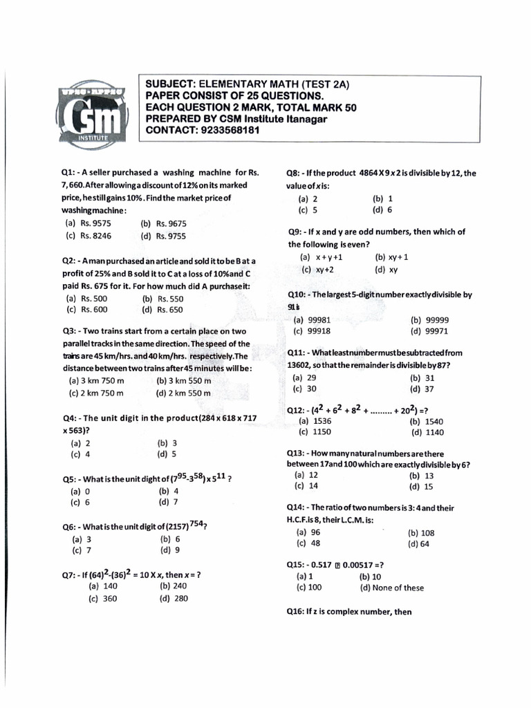 Elementary Math Test - June 21 | PDF | Stratosphere | Rock (Geology)