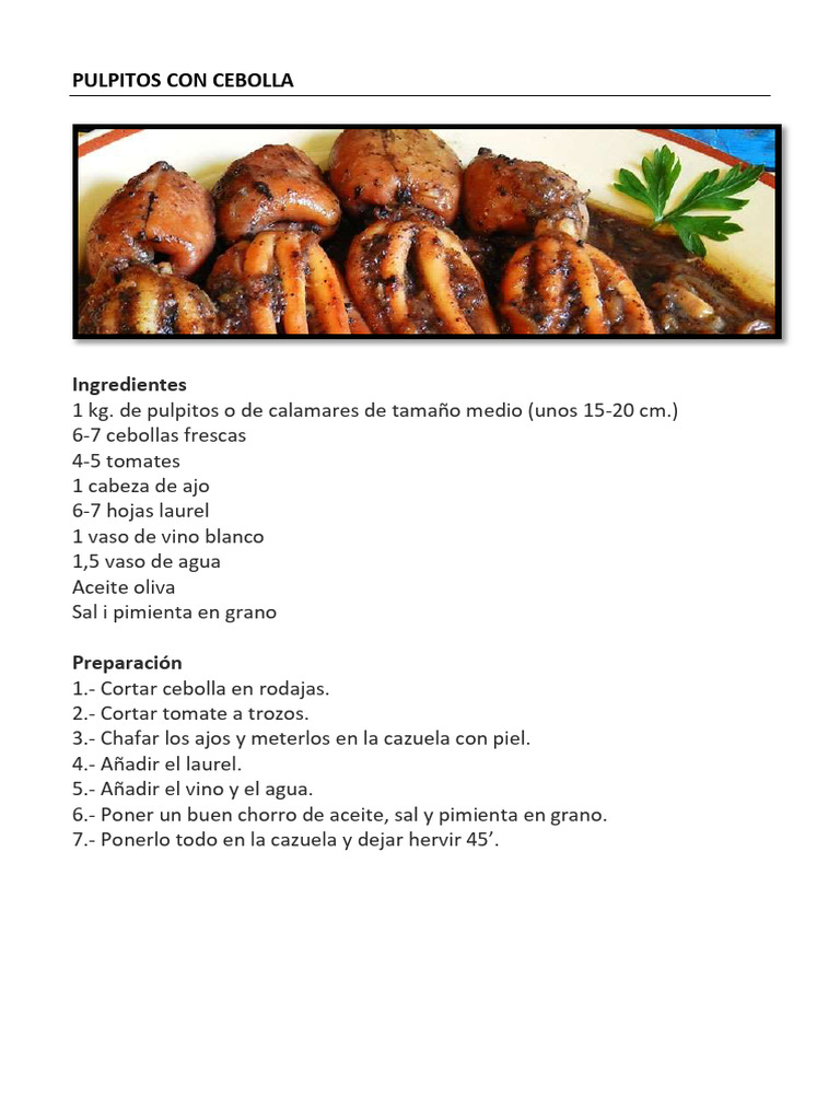 Pulpitos Con Cebolla | PDF