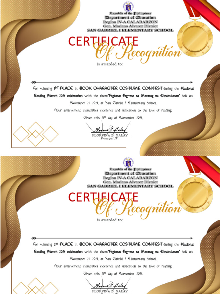 Reading Month Certificate Pariticatipation | PDF