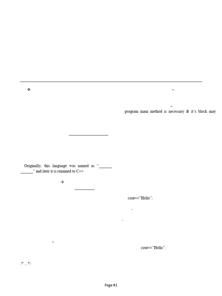 CPP Chap-1 Complete | PDF | C++ | C (Programming Language) CPP Chap-1 Complete | PDF | C++ | C (Programming Language)
