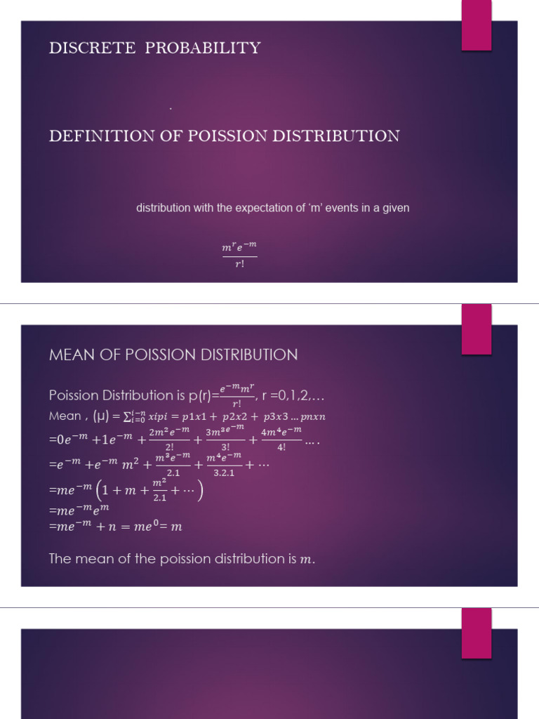 DISCRETE PROBABILITY | PDF | Poisson Distribution | Teaching Mathematics