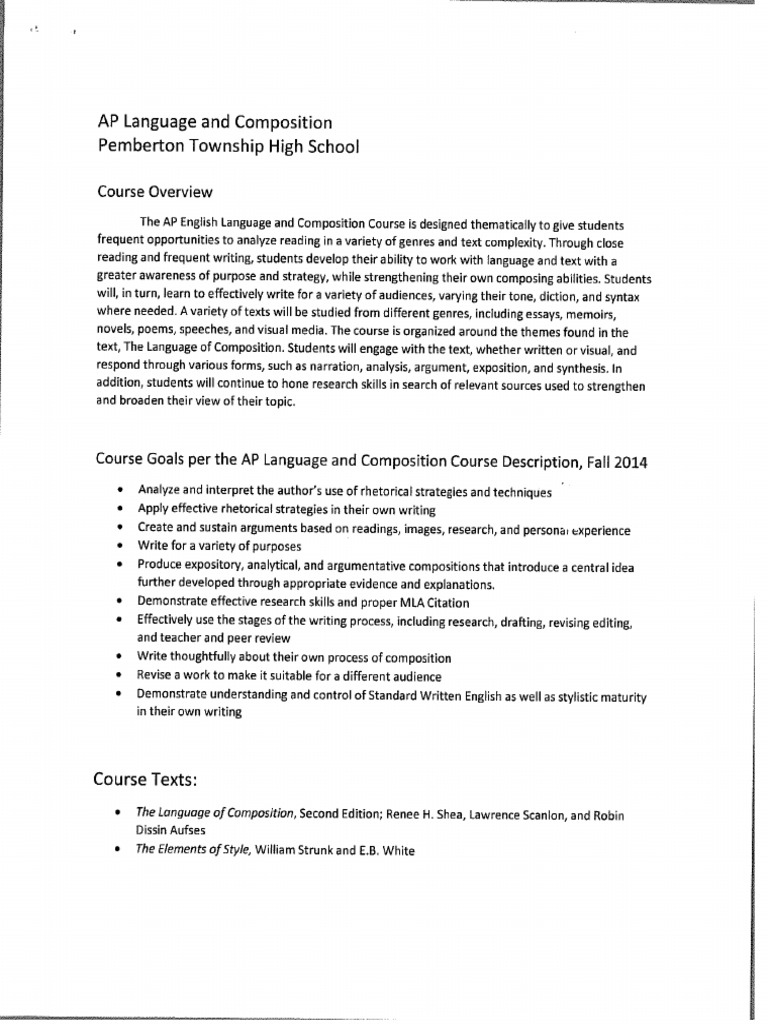 AP English Language and Composition | PDF