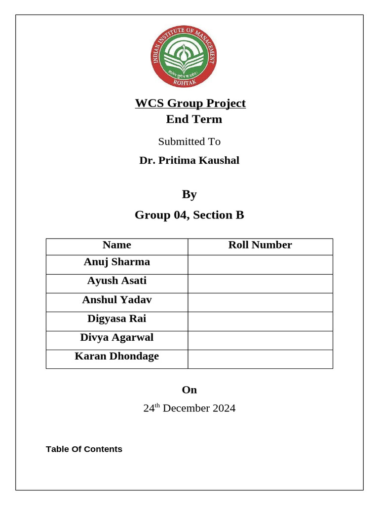 WCS Group Project | PDF | Cement | Infrastructure