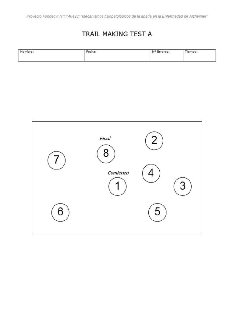 Trail Making Test A | PDF