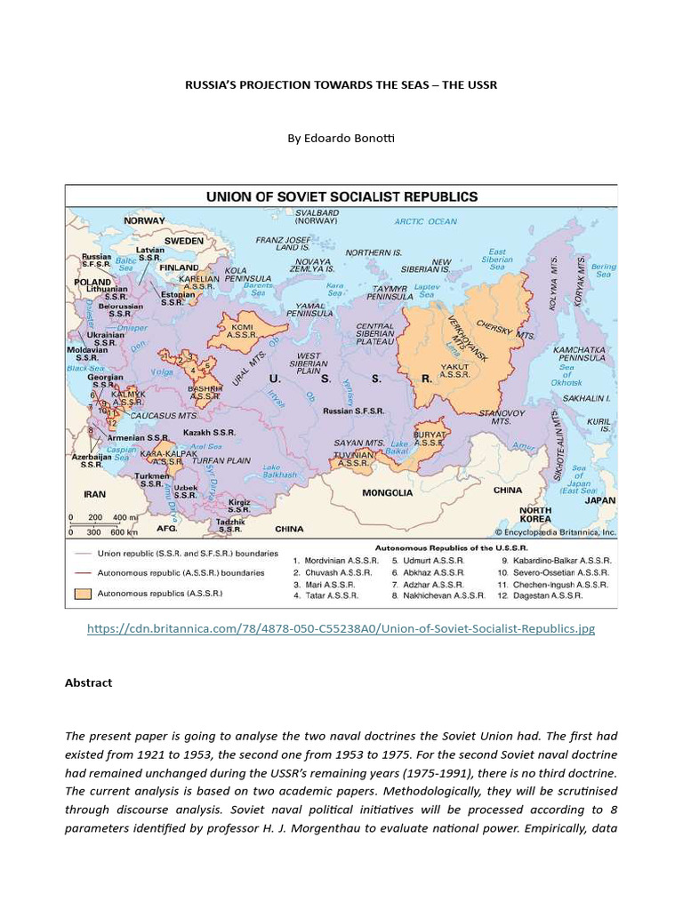 Edoardo Bonotti - 14.11.24. Russias Projection Towards The Seas - The USSR | PDF | Navies ...