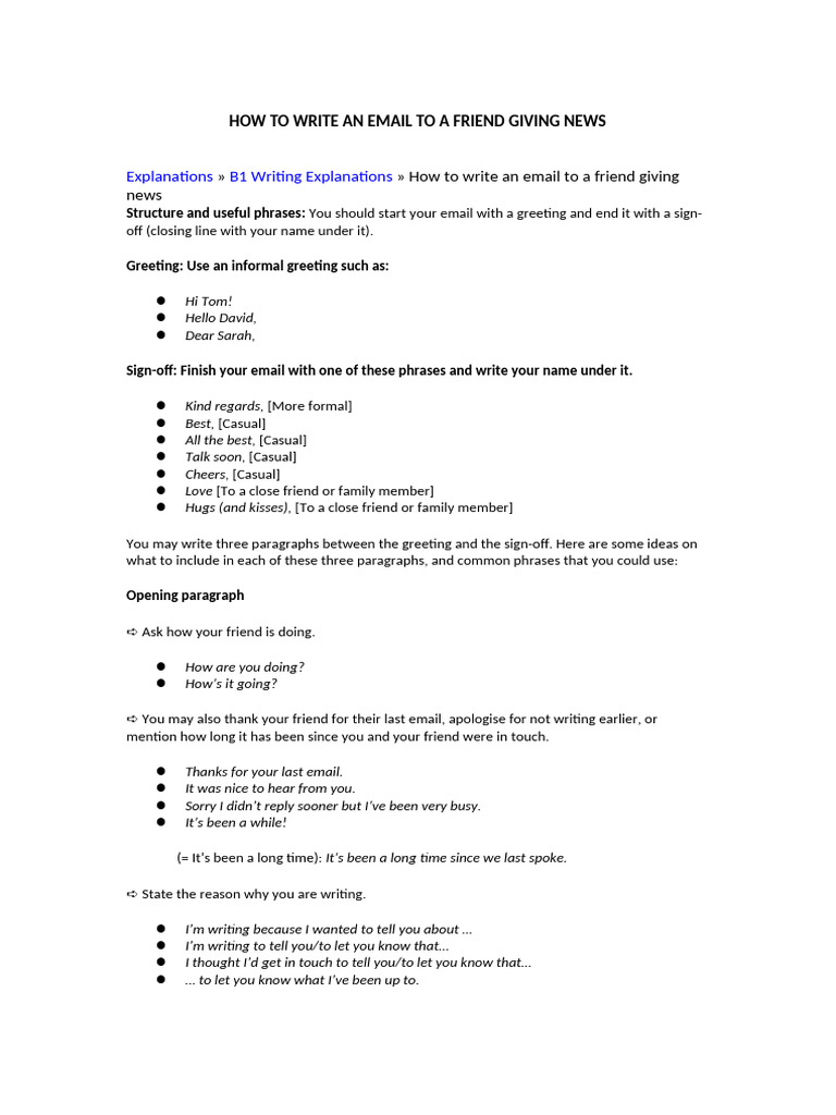 Writing Informal Emails to Friends | PDF | Subject (Grammar) | Syntax