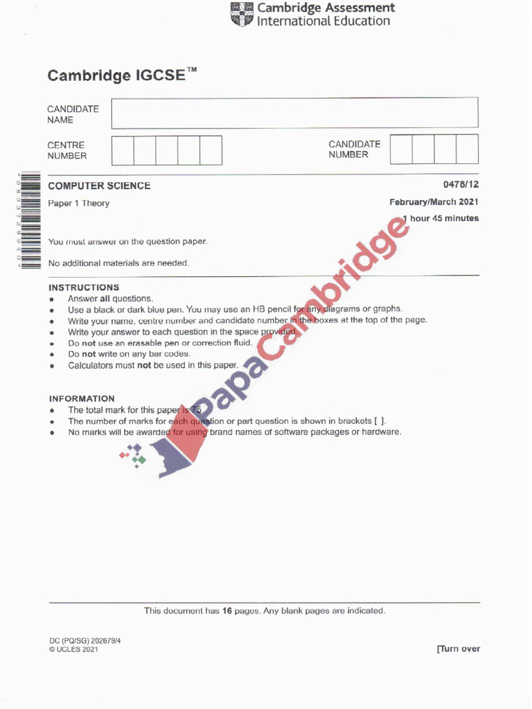0478 m21 QP 12 Solved | PDF