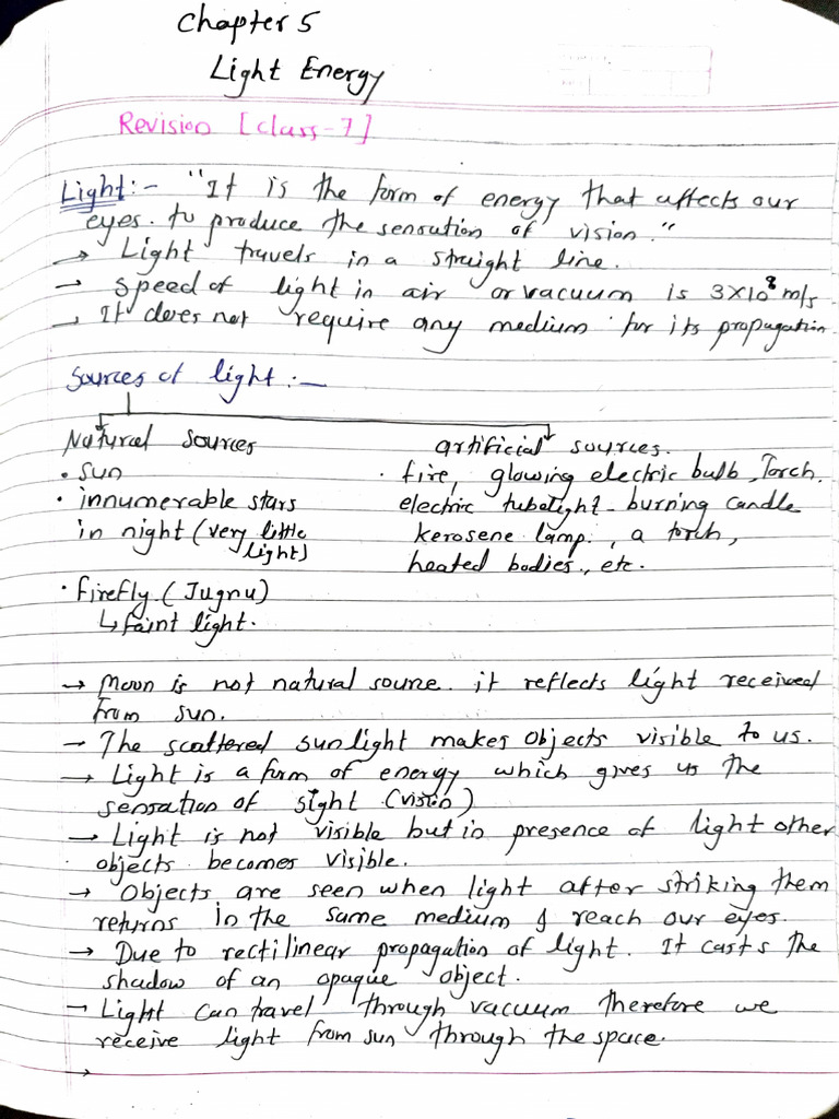 Ch Light Energy 8th Icse | PDF