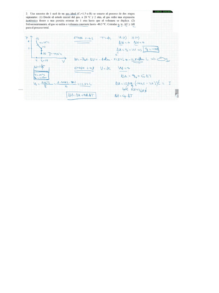 Ejercicio Resuelto Termodinámica | PDF