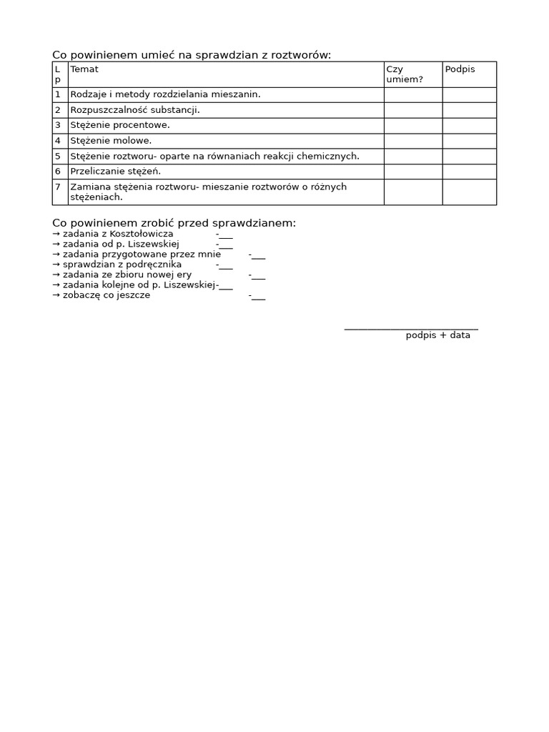 Na SPR Z Roztworów | PDF