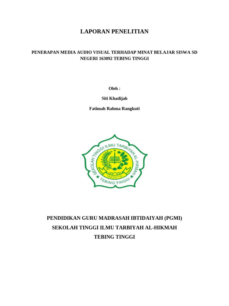 Laporan Penelitian Media Audiovisual | PDF