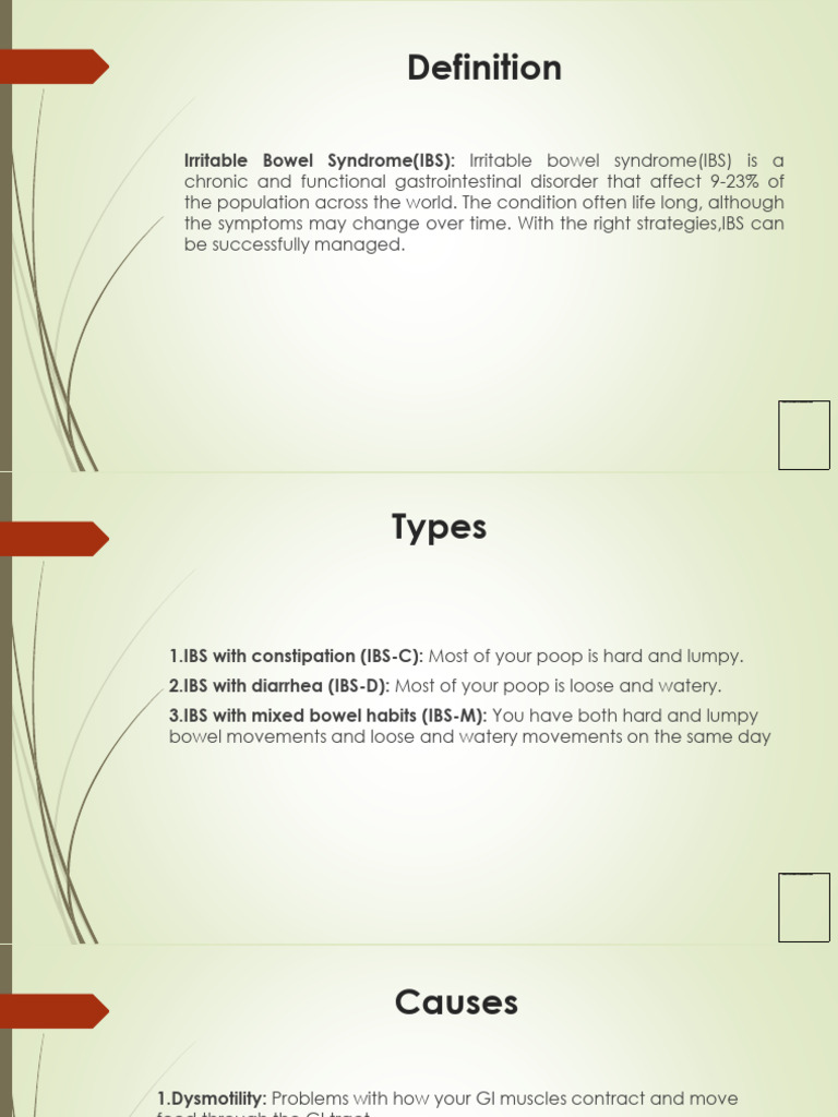 Understanding IBS: Types and Management | PDF | Irritable Bowel ...