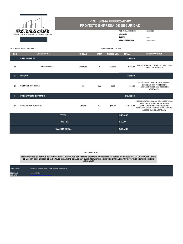 Proforma Pomasqui | PDF