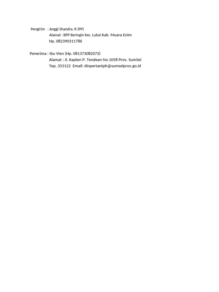 Pengirim - an-WPS Office | PDF