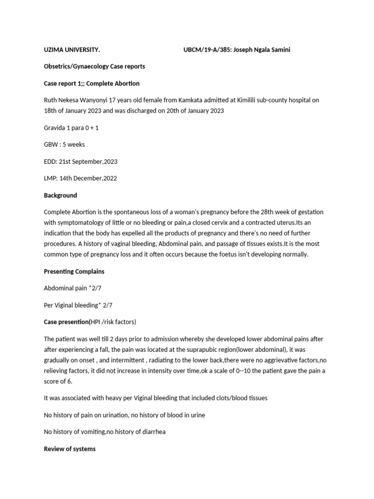 Obsetrics_Gyn Case reports | PDF | Childbirth | Caesarean Section