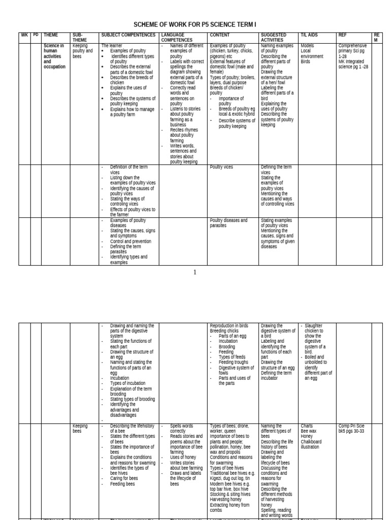 p.5 Primary Five Sci Scheme of Work Teacher - Ac | PDF | Weight | Density