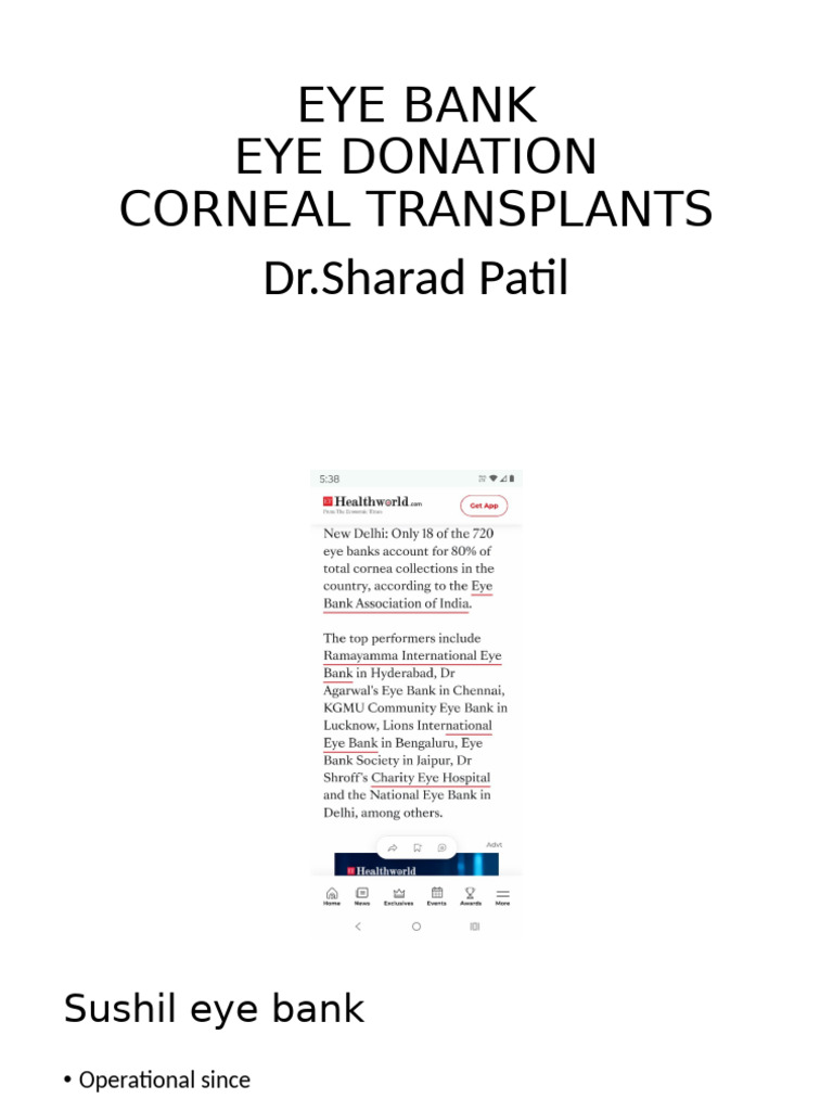 EYE BANK and Its Function | PDF