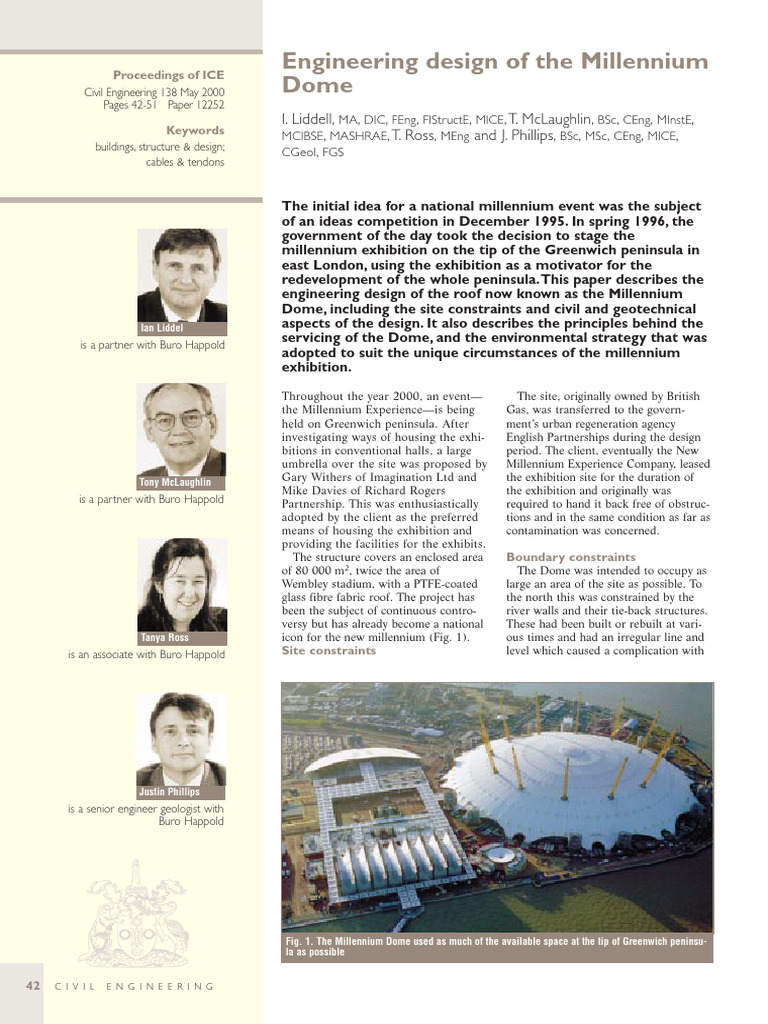 Ross Et Al 2015 Engineering Design of The Millennium Dome | PDF | Deep ...