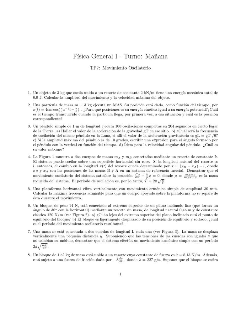 TP7 Mas | PDF | Oscilación | Péndulo