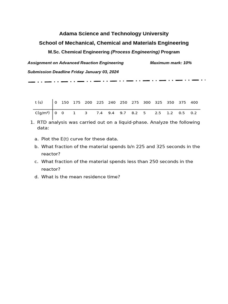 Advanced Reaction Asignment | PDF