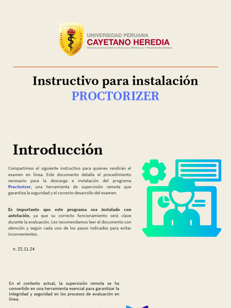 Instrucciones para instalar Proctorizer | PDF