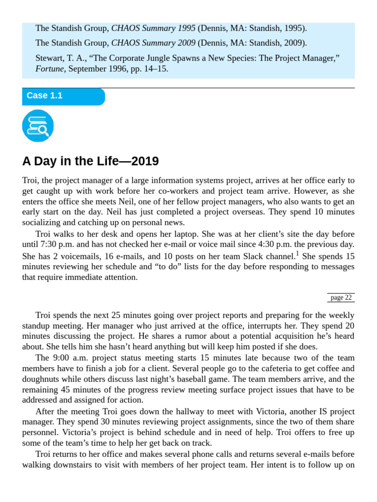 A Day in the Life of a Project Manager | PDF
