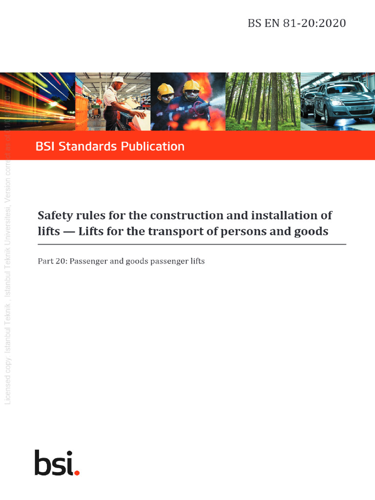 PDF Download BS en 81-20-2020 Safety Rules For The Construction and ...