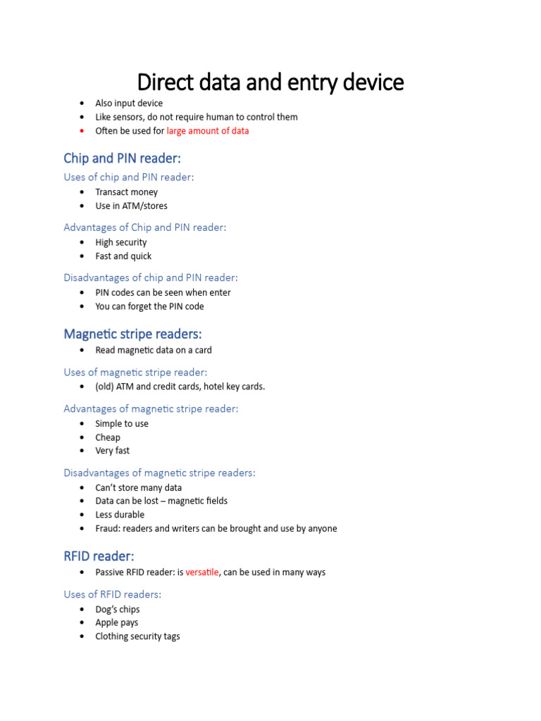 Direct Data and Entry Device | PDF