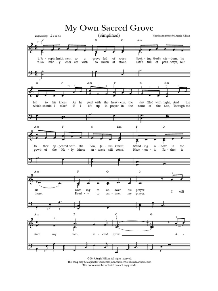 My Own Sacred Grove Lyrics & Music | PDF | Systematic Theology | Theology