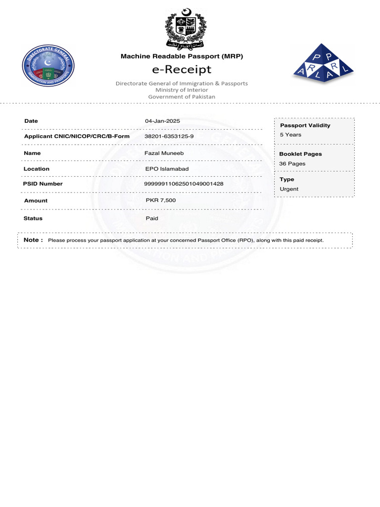 Dgip Payment 11062501049001428 | PDF