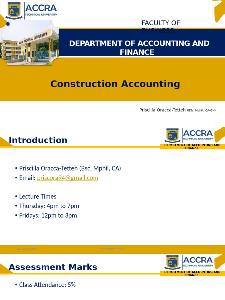 Construction Accounting Week 1 | PDF | General Contractor | Financial ...