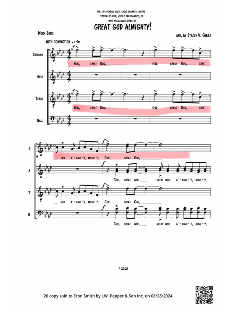 Great+God+Almighty+EPRINT Choral | PDF