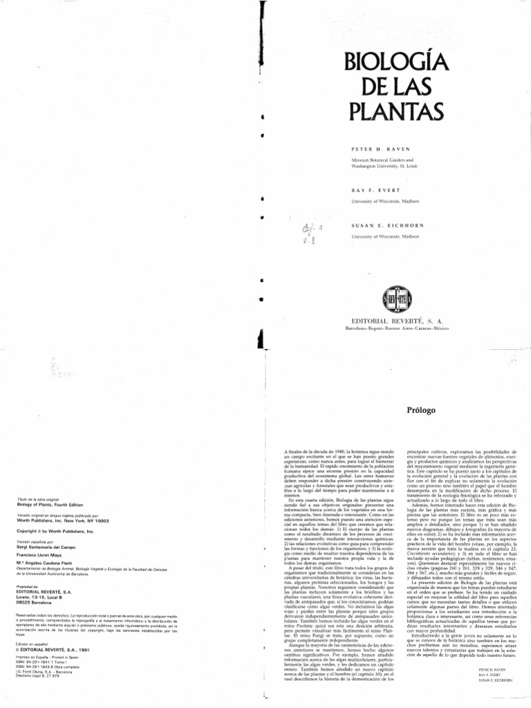 1991.raven - Biologia de Las Plantas-Raven | PDF